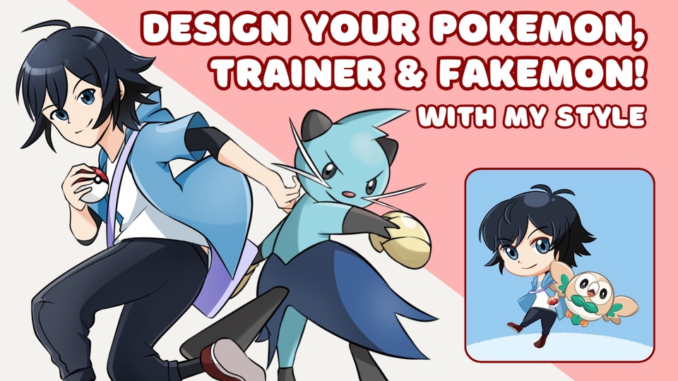 Pokemon & Trainer Illustration/Art Commission