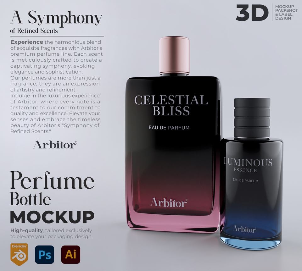 3D Mockup Packshot & Label Design