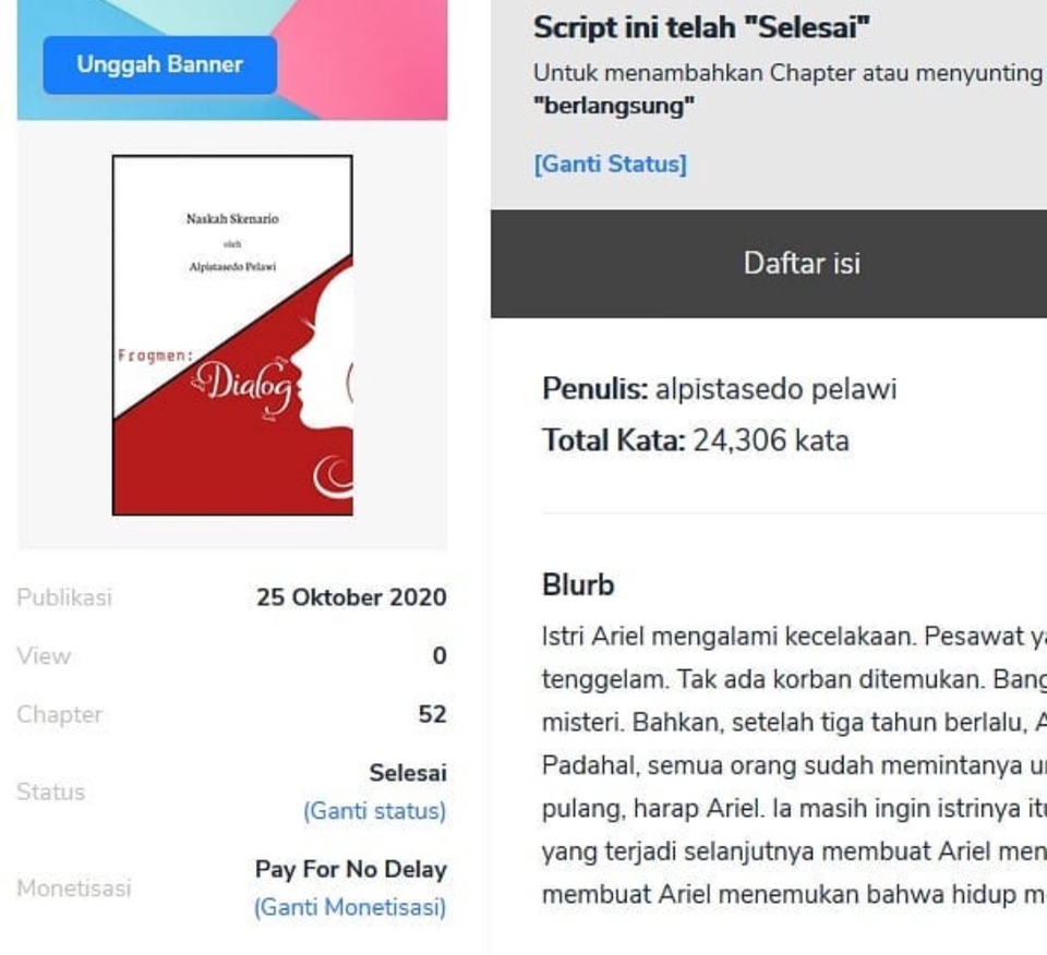 Jasa menulis fiksi atau nonfiksi