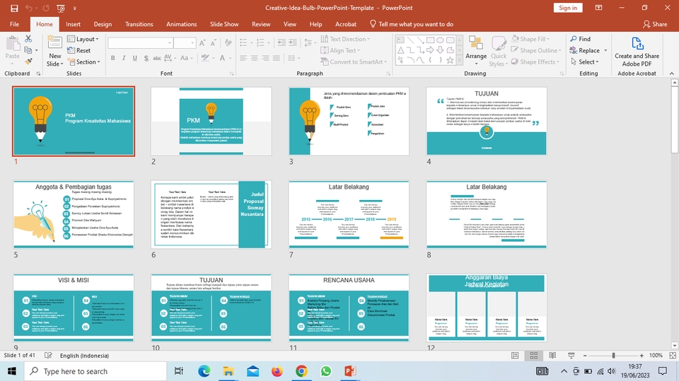 DESAIN PPT POWER POINT BISNIS SKRIPSI SEMINAR