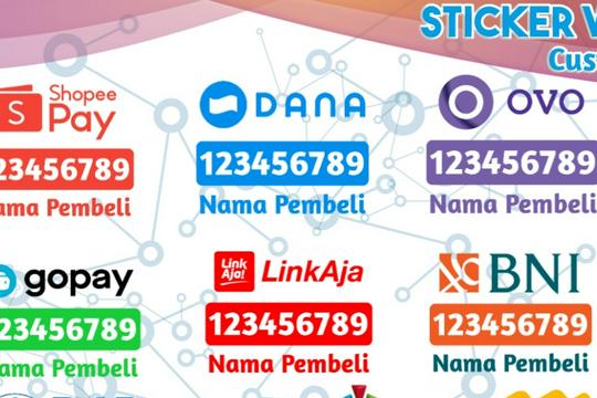 Jasa Custom Stiker Whatsapp Rekening Bank dan E-wallet