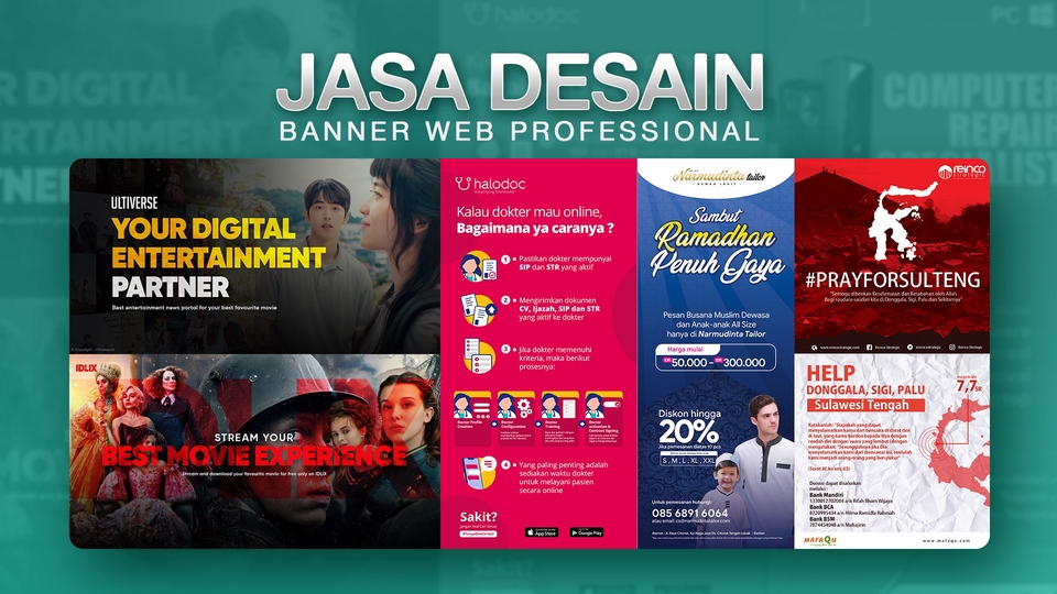 BANNER WEBSITE PREMIUM UNTUK SEMUA KEBUTUHAN DESAIN VISUAL