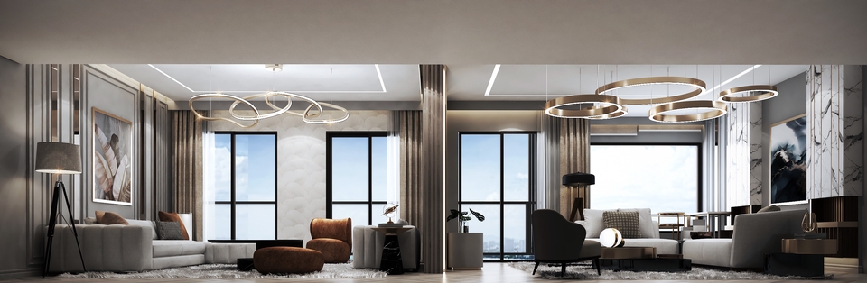 Interior Design // 3D Render Perspective , 2D Drawing