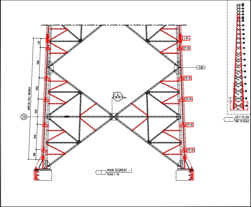 Tower Telekomunikasi, Drawing Perkuatan, Tower BTS, As Plan Drawing