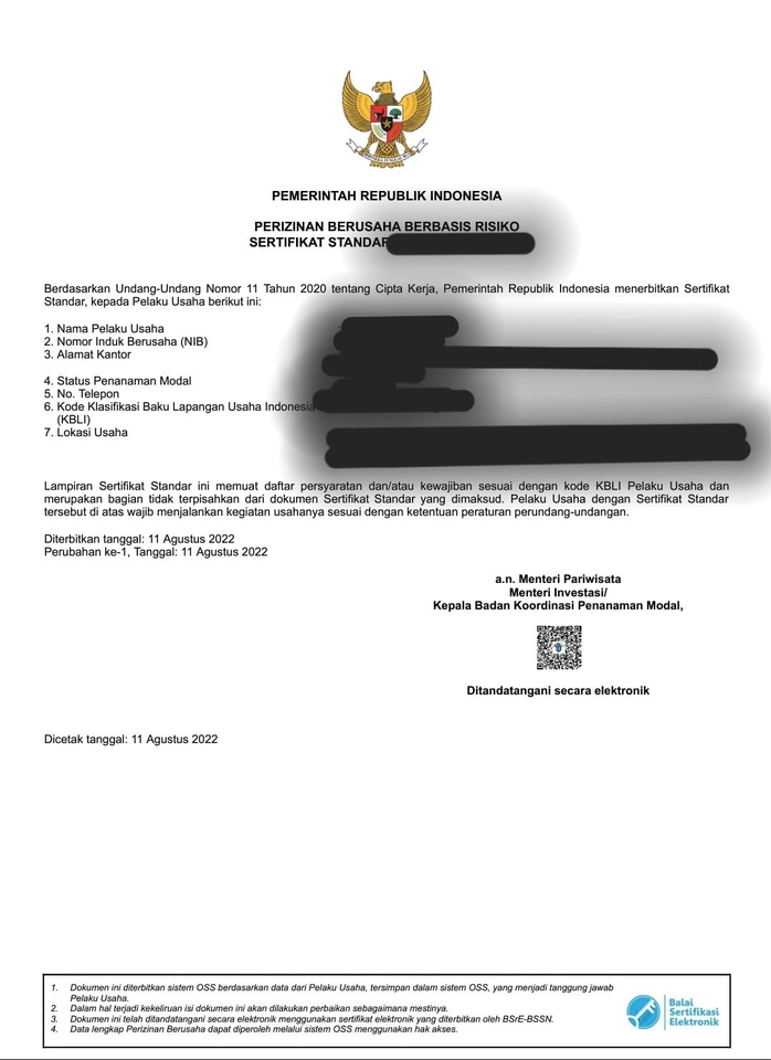 Jasa Konsultansi dan Pembuatan NIB