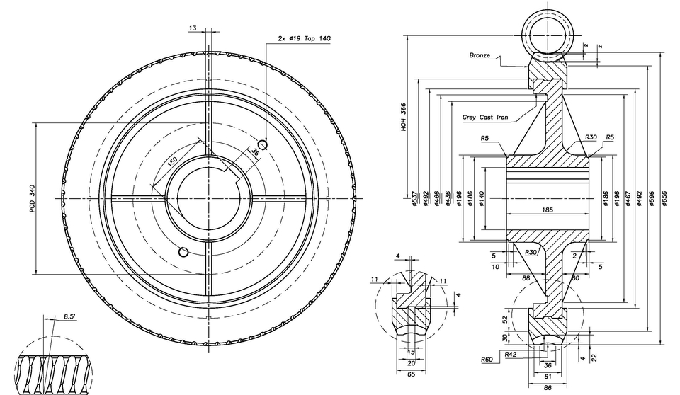 Desain sparepart industri, gear, spur gear, plumbing, fitting pipe dll