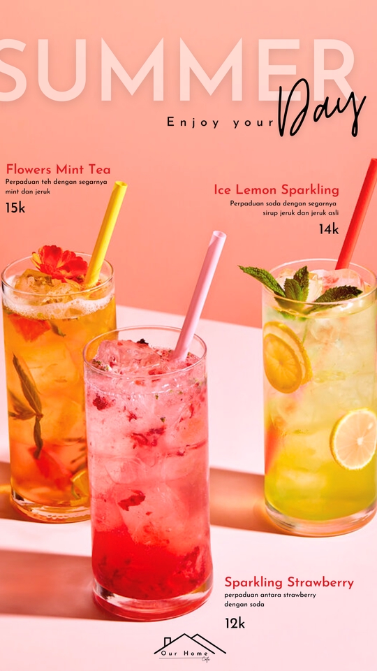 Desain (poster) makanan, minuman, barang (menggunakan Canva) - Yorsha