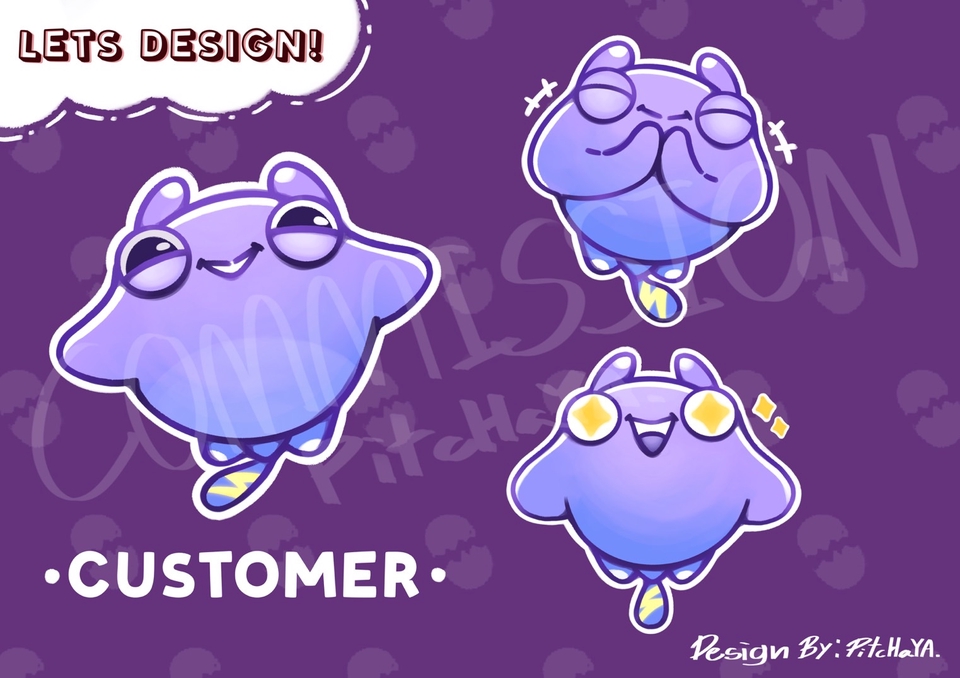 รับวาดออกแบบ Character น่ารัก,Sticker Line,Mascot