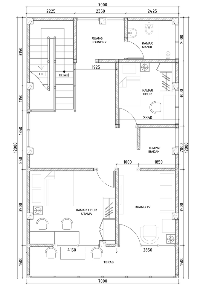 Pembuatan Gambar 2D Denah Rumah/Gedung/Perkantoran/Gudang/Pabrik
