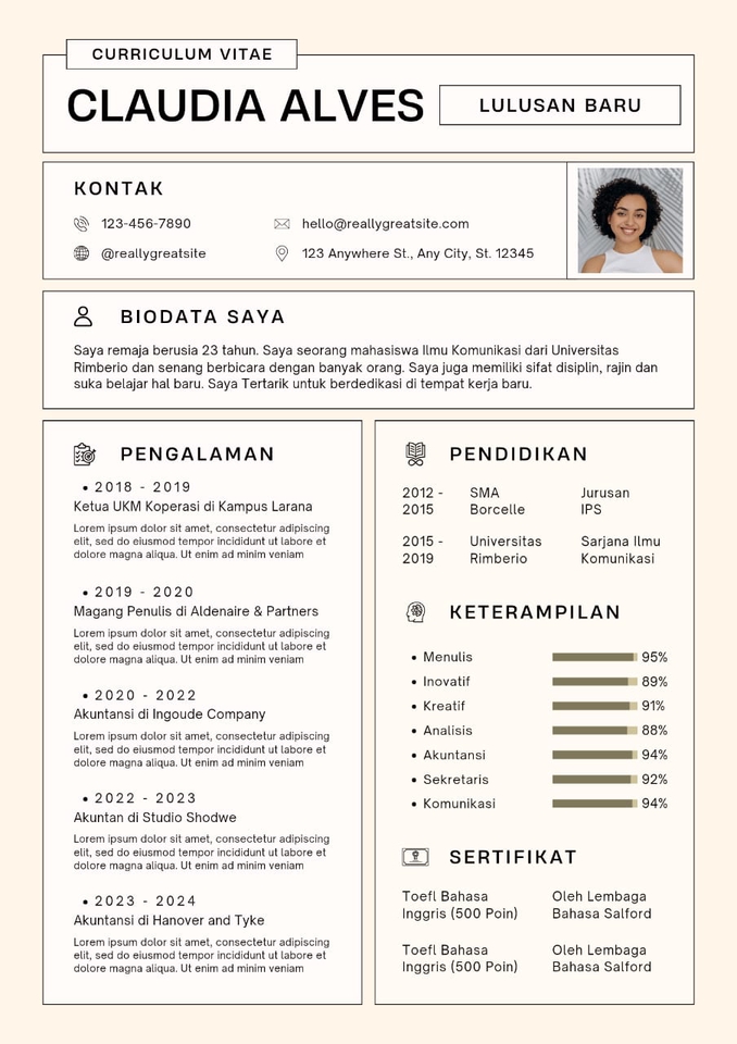 DESAIN PEMBUTAN CV & PORTAFOLIO PROFESIONAL