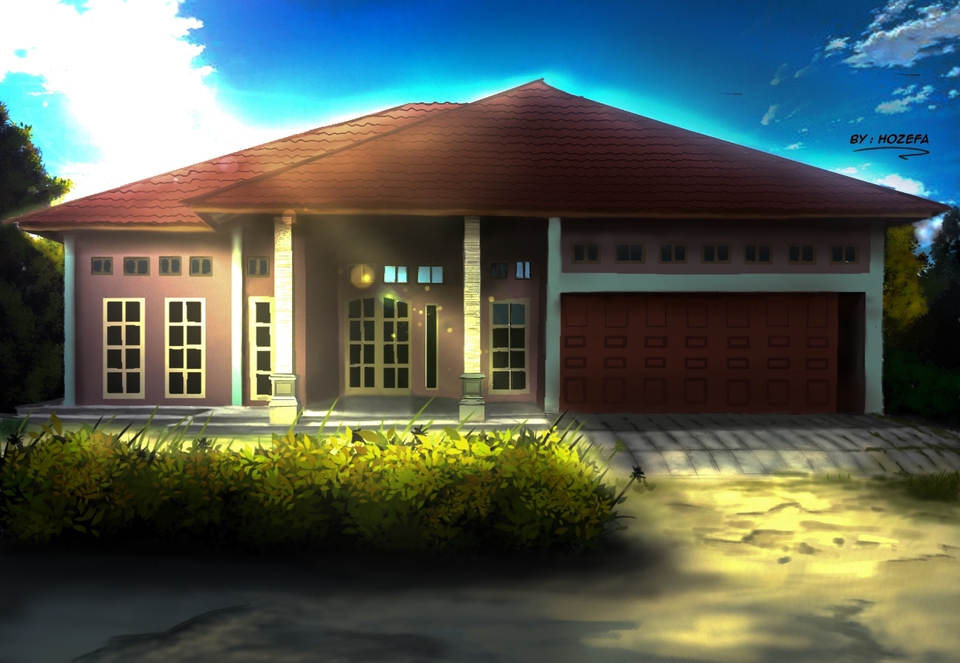 I will draw your house into beautiful cartoons or anime..