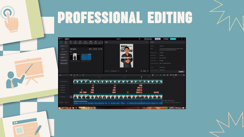 EDITING VIDEO 1 HARI SELESAI, PODCAST, CINEMATIC, REELS, YOUTUBE SHORT ...