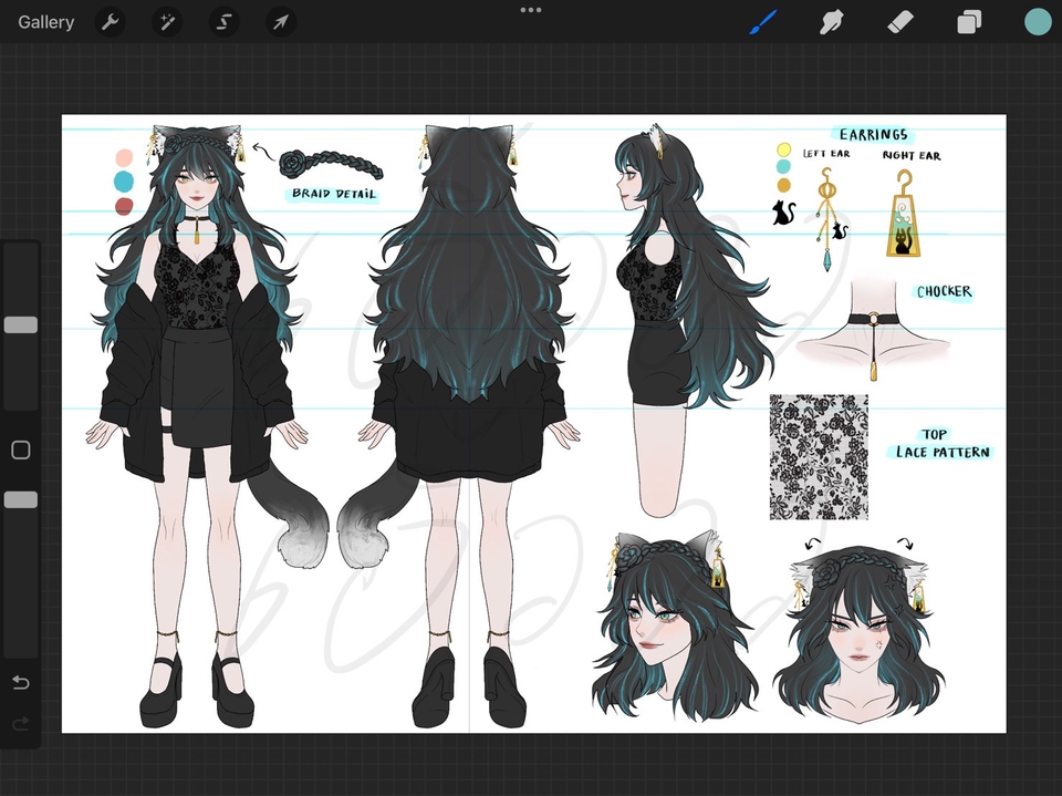 รับวาดโมเดล Vtuber, Character sheet