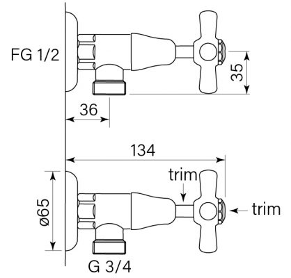 Cascade Washing Machine Tap Pr, Cross - Faucet Strommen