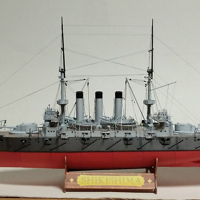 1/200 ペーパークラフト 戦艦敷島 全体画像|手芸・工作 1/200 ペーパークラフト 戦艦敷島 全体画像|手芸・工作