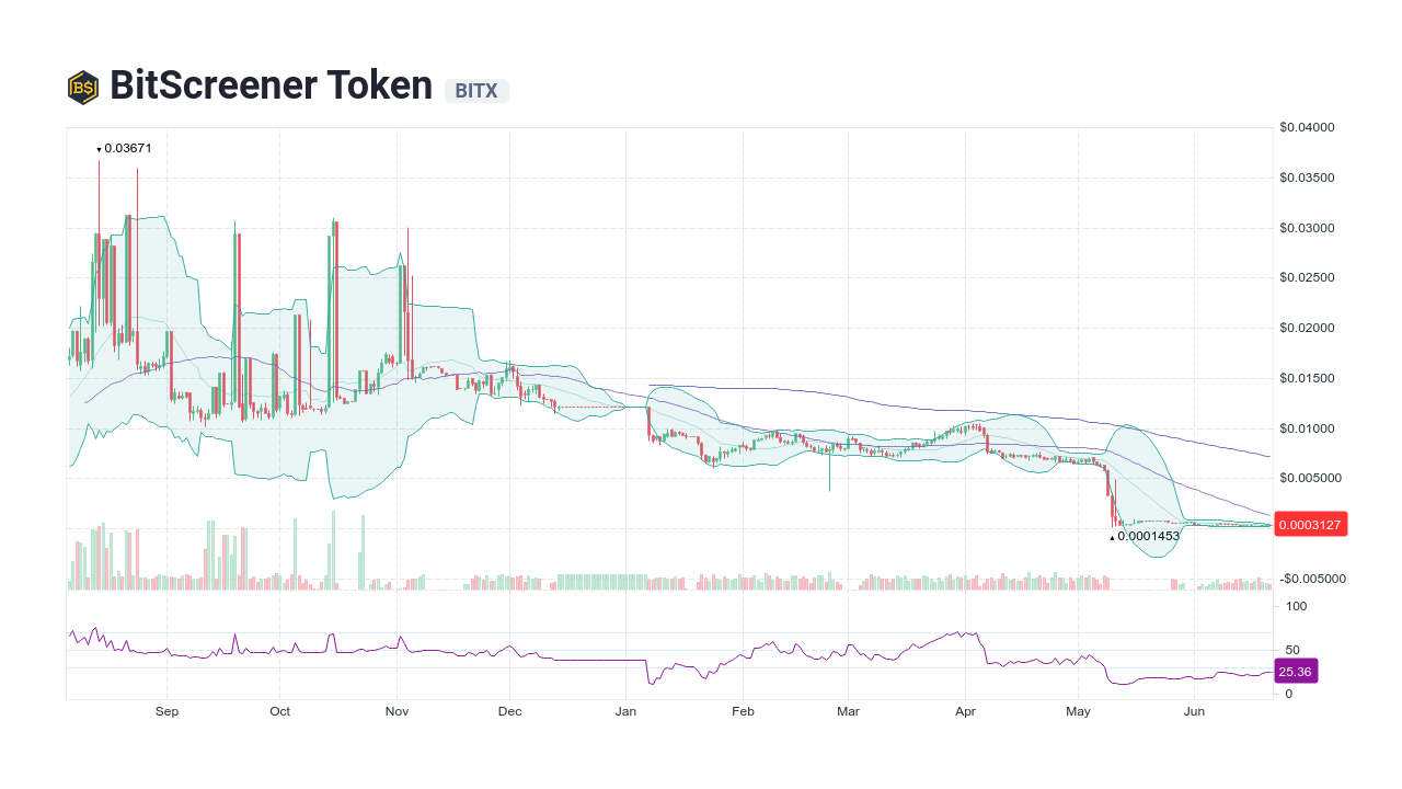 BitScreener Token [BITX] Live Prices & Chart