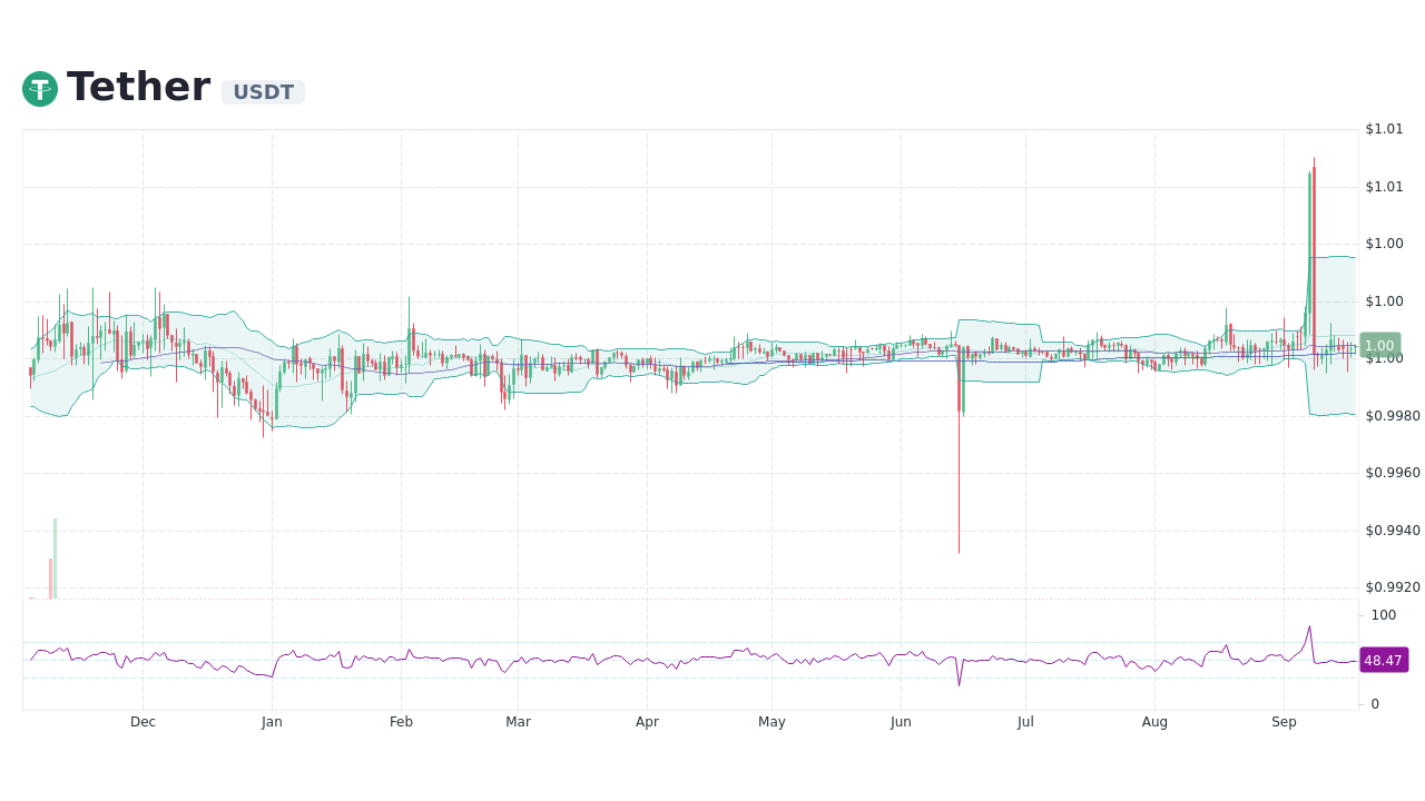 Tether USDT Live Prices Chart
