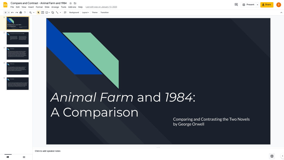 Compare And Contrast In Google Slides Teaching Materials Applied 