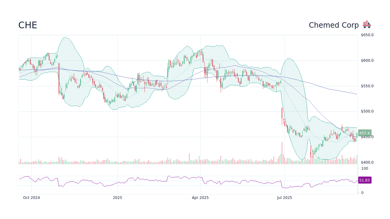 CHE Stock Price - Chemed Corp Stock Candlestick Chart - StockScan