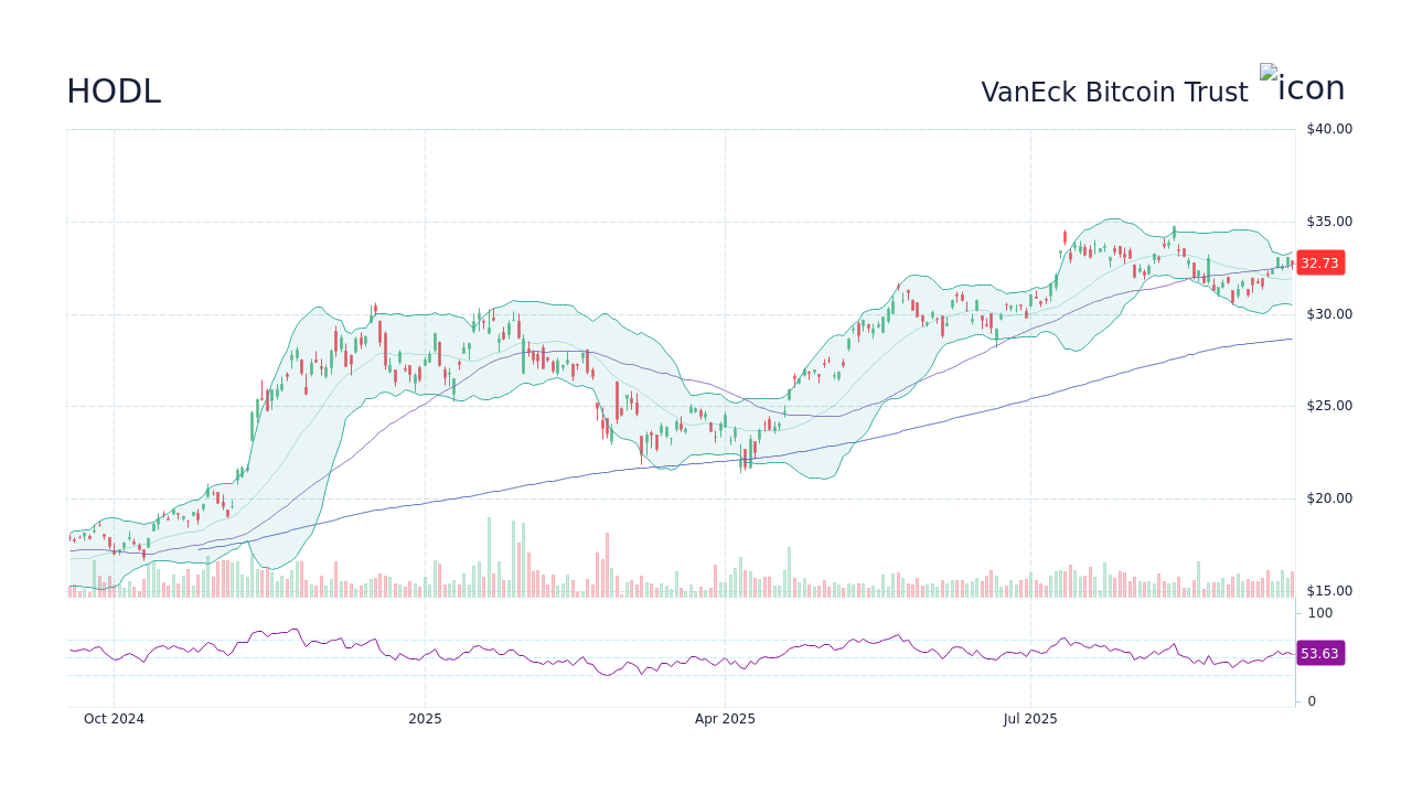 HODL Stock Price - VanEck Bitcoin Trust Stock Candlestick Chart - StockScan