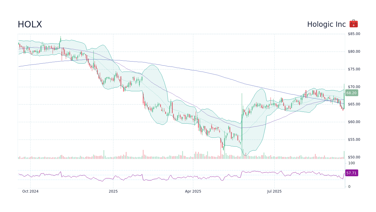HOLX Stock Price - Hologic Inc Stock Candlestick Chart - StockScan