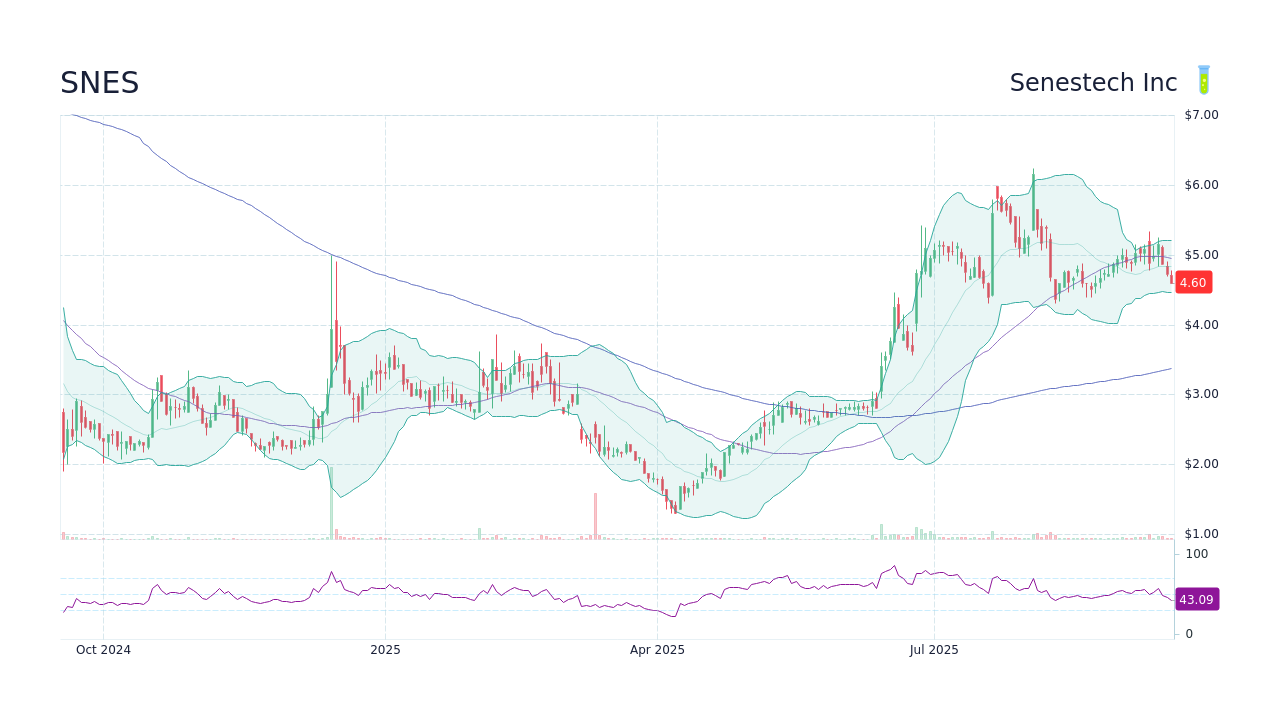 SNES Stock Price - Senestech Inc Stock Candlestick Chart - StockScan