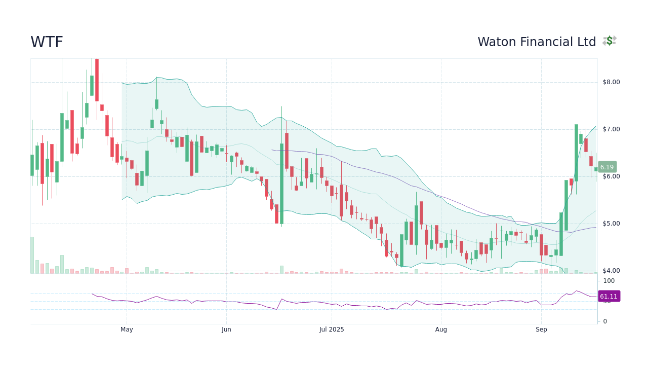 WTF Stock Price - Waton Financial Ltd Stock Candlestick Chart - StockScan