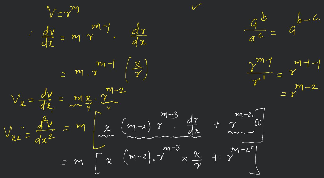 PARTIAL DIfferentiati Example 2.3: If r2=x2+y2+z2 and V=rm, prove that Vx..