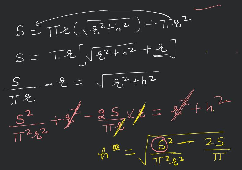 The semivertical angle of a right circular cone of given surface area and..