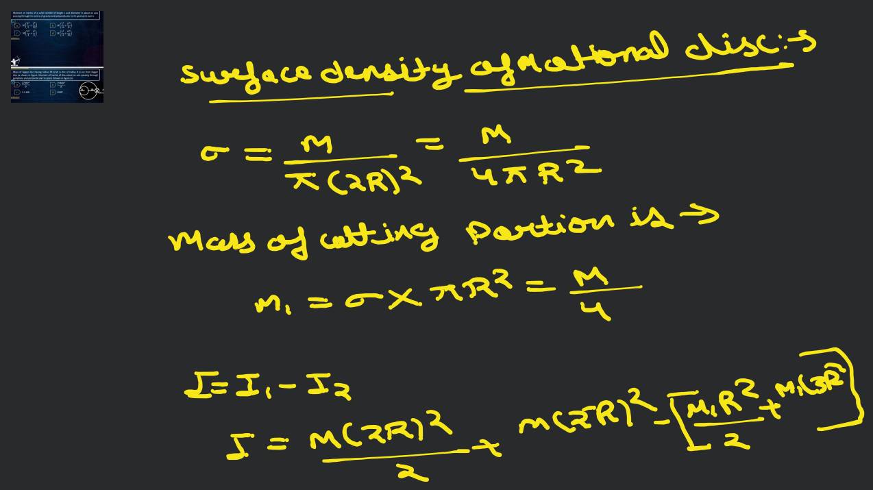 Moment of inertia of a solid cylinder of length L and diameter D about an..