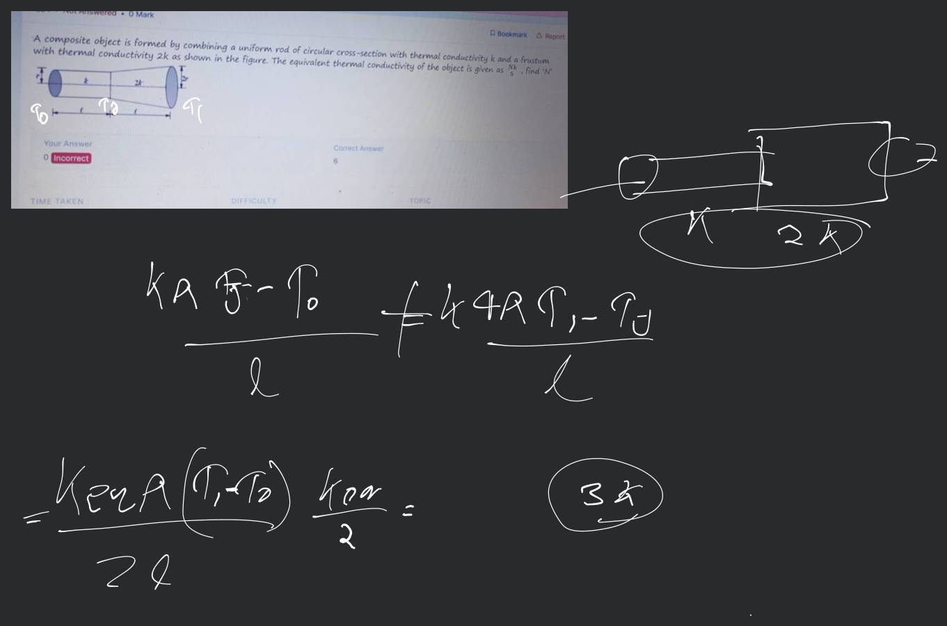 A composite object is formed by combining a uniform rod of circular cross..