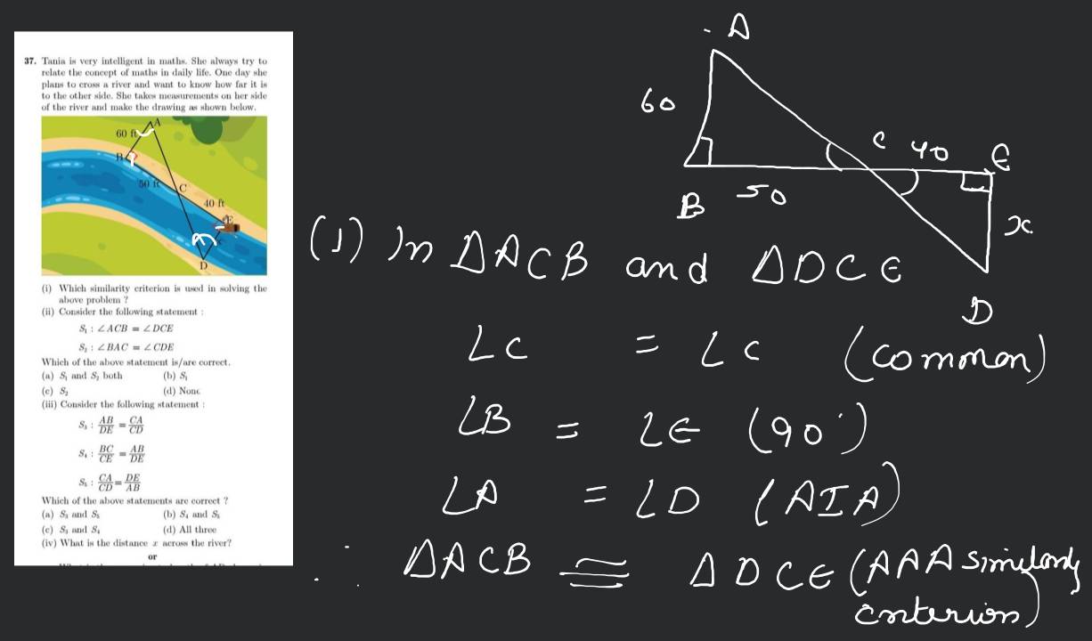 37. Tania is very intelligent in maths. She always try to relate the conc..