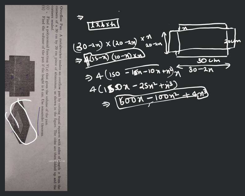 Overflow Pan : A metalworker makes an overflow pan by cutting equal squar..