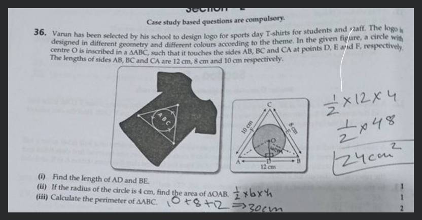 36. Varun has been selected by his school to design logo for sports day T..