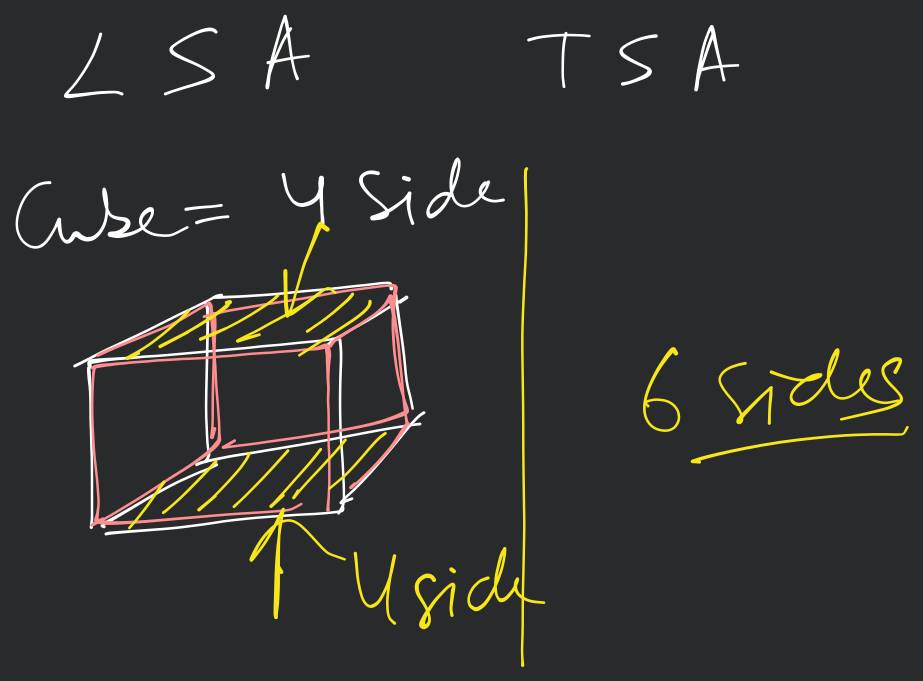 Difference between lateral and total surface area | Filo