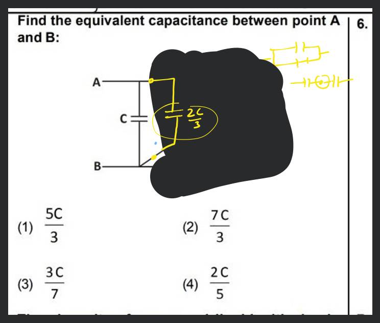 Calculate the equivalent capacity between the points M and N. | Filo