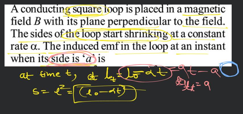 A conducting square loop is placed in a magnetic field B with its plane p..