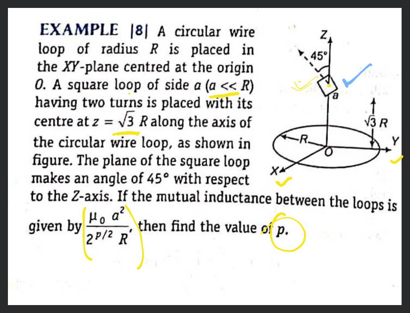 A circular wire loop of radius R is placed in the x−y plane centered at t..