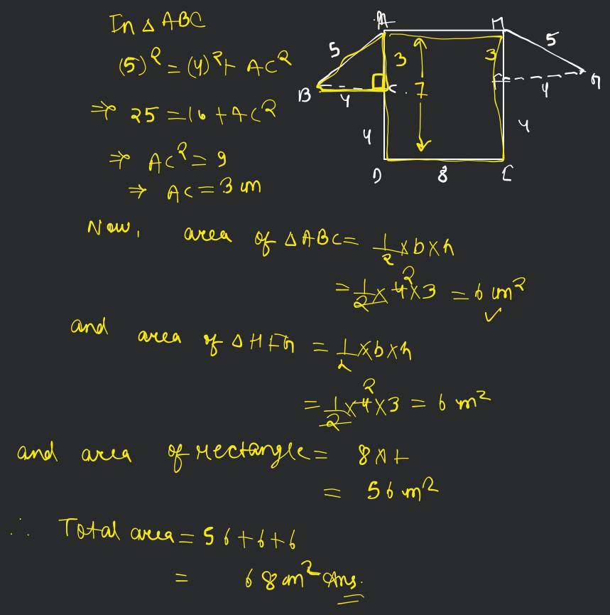6. Find the area of given figure ABCDEFGH as per dimensions given in it.