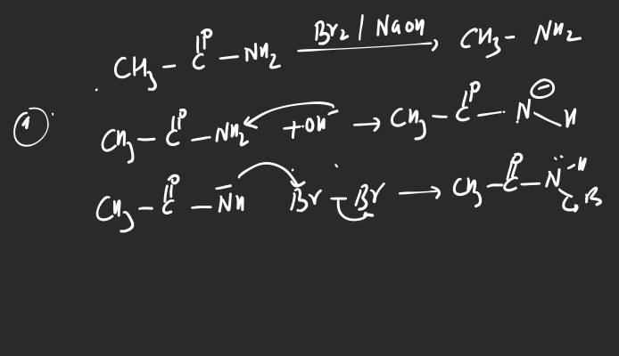 CH3 CONH2 on reaction with NaOH and Br2 in alcoholic medium gives | Filo