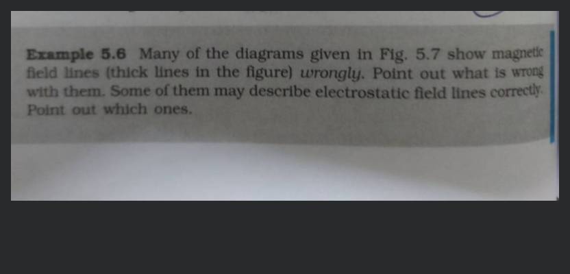 Many of the diagrams given in Figure show magnetic field lines (thick lin..