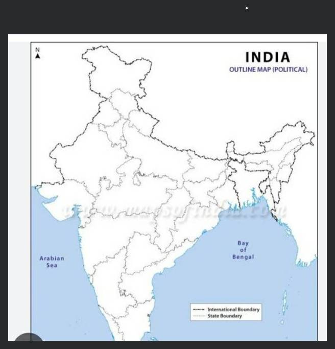 N Arabian Sea امام علی INDIA OUTLINE MAP (POLITICAL) Bay of Bengal Intern..