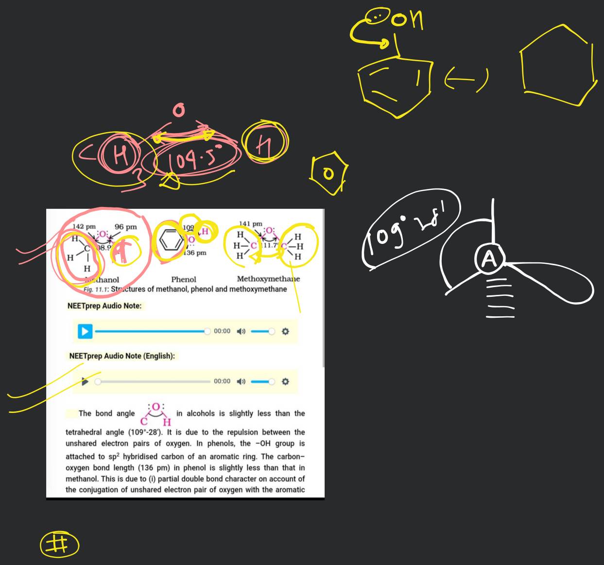 Methanol Phenol Methoxymethane Fig. 11.1: Structures of methanol, phenol