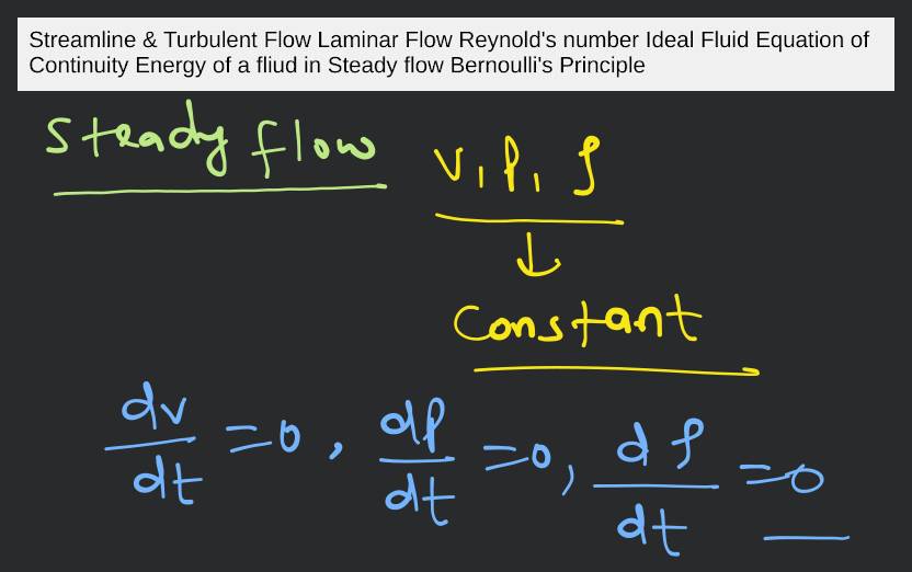 Streamline & Turbulent Flow Laminar Flow Reynold's number Ideal Fluid