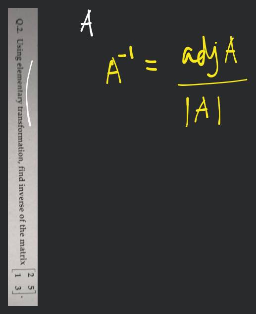 Using elementary transformation, find the inverse of the matrix: ⎣⎡ 013 1..