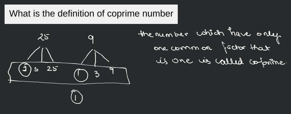 What is the definition of coprime number | Filo