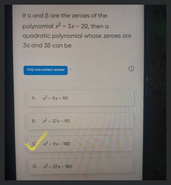 If α and β are the zeroes of the quadratic polynomial 4x2+4x+1, then form..