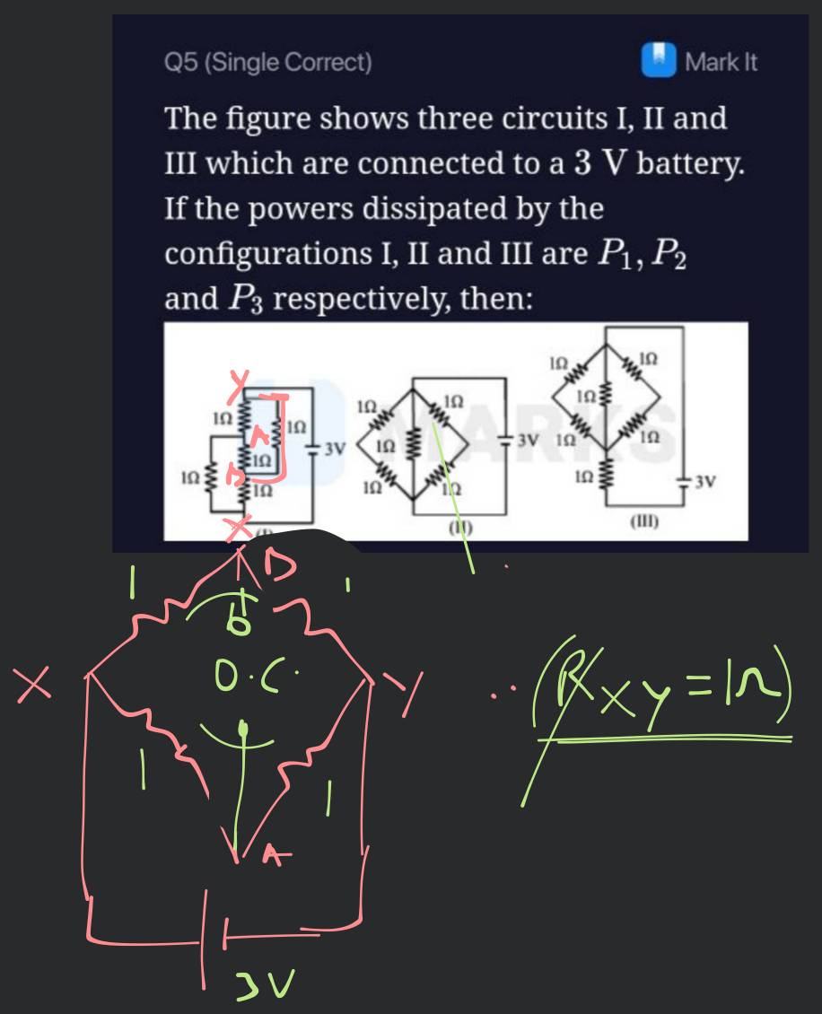 The Figure Shows Three Circuits I Ii And Iii Which Are Connected To A 3