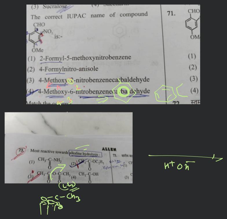 The correct IUPAC name of the compound given below is:- | Filo