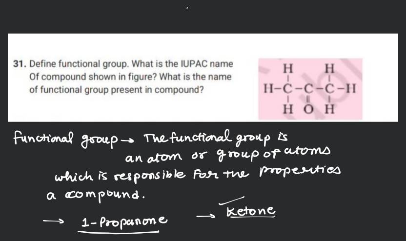 Define functional group. What is the IUPAC name Of compound shown in figu..